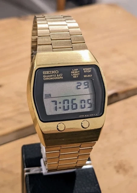 RARE SEIKO M159-5028 LC Chronograph Digital Watch 1977 VGC £285.00 ...