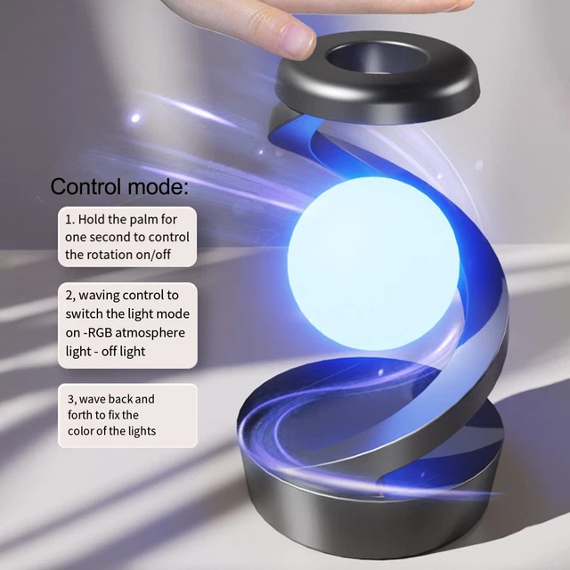 UNIQUE FLOATING BALL Lamp with Adjustable Brightness and Wireless ...