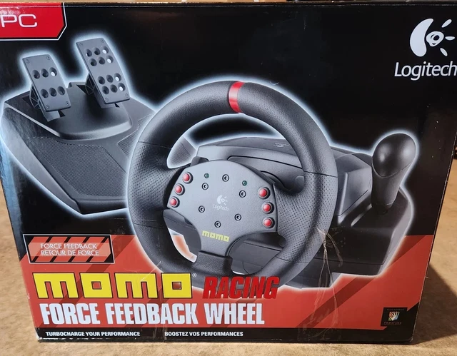 LOGITECH MOMO SIMULATOR Driving Force Steering Racing Wheel With Pedals ...