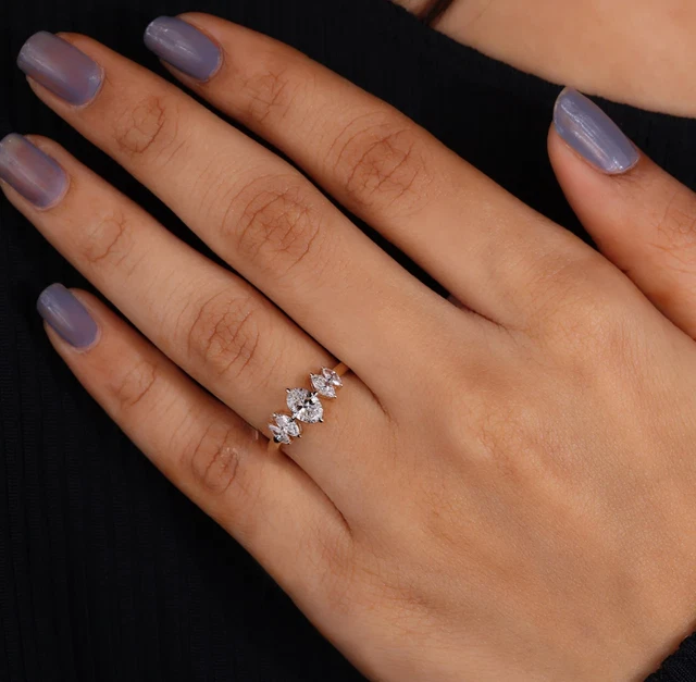 BAGUE MARIAGE OVALE 1 Carat Igi GIA Labo Created 3-Stone Diamant 14k or Jaune EUR 1.433,83 ...