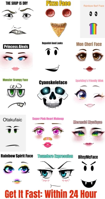 ROBLOX ITEM TOY Face Code - Pick Your Face From List - Get it Fast ...