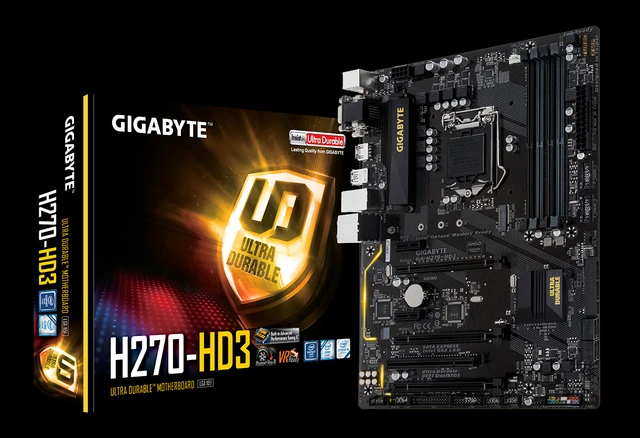 GIGABYTE GA-H270-HD3 LGA1151 ATX Kaby Lake Motherboard with Backplate ...