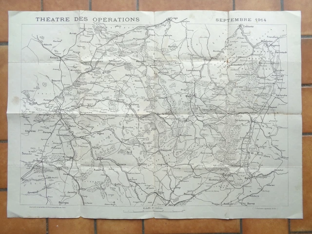 OLD MILITARY CARD THEATRE OF OPERATIONS September 1914 WWI Plan Old Map ...