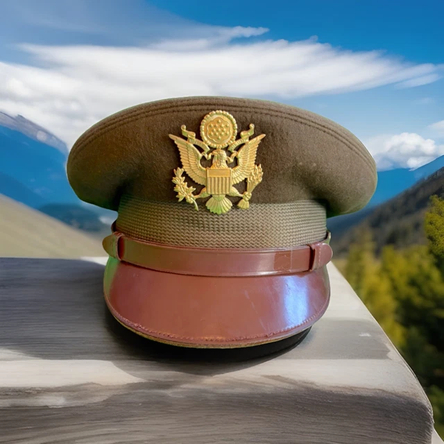 WW2 USAAF US Army Military General Officers Service Visor Hat Cap Sz: 7 ...