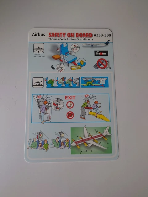 THOMAS COOK SCANDINAVIA Airbus A330-300 Safety Card £8.00 - PicClick UK