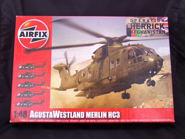 AIRFIX 1:48 AGUSTAWESTLAND MERLIN HC3 Helicopter Model Kit #A14101 ...