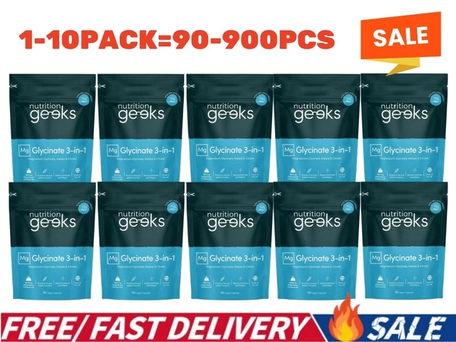 NUTRITION GEEKS MAGNESIUM Glycinate 3-in-1 Capsules Gluten-Free, Vegan ...