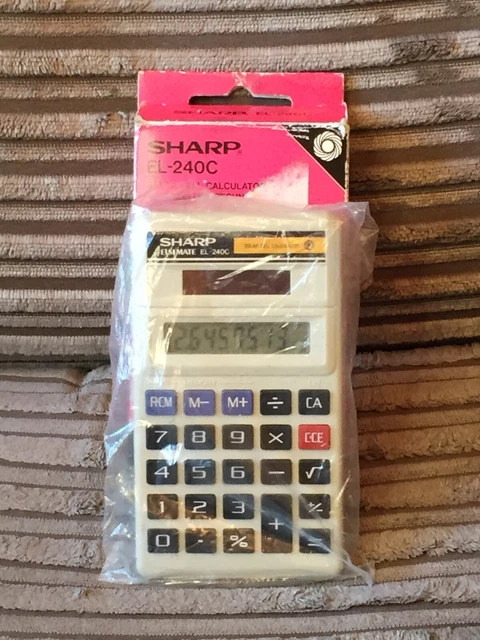 VINTAGE SHARP Elsi Mate EL-240C Solar Cell Pocket Calculator Original ...