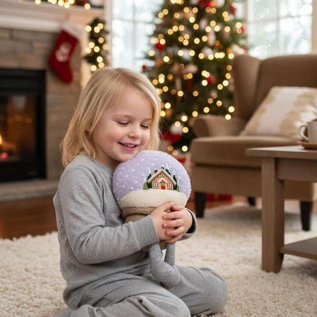 JC CRYSTAL BALL Doll Christmas Plush Snow Globe Plush Doll Soft ...