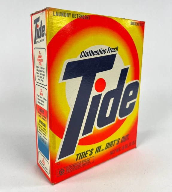 VINTAGE TIDE LAUNDRY DETERGENT Box Movie Prop Retro Soap advertising ...