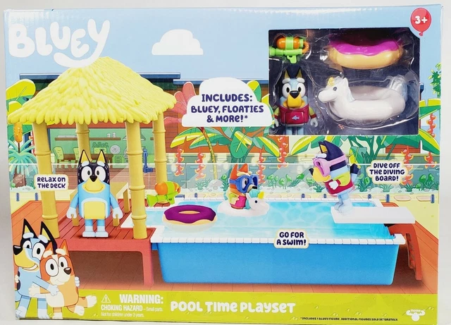 BLUEY POOL TIME Play Set avec bleu, flotteurs et plus NEUF EUR 37,32 ...