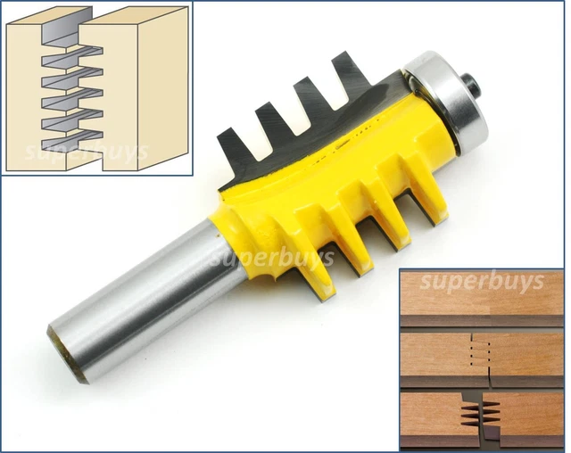 FINGER JOINT REVERSIBLE Router Cutter Bearing Drill Bit Comb Glue Box ...