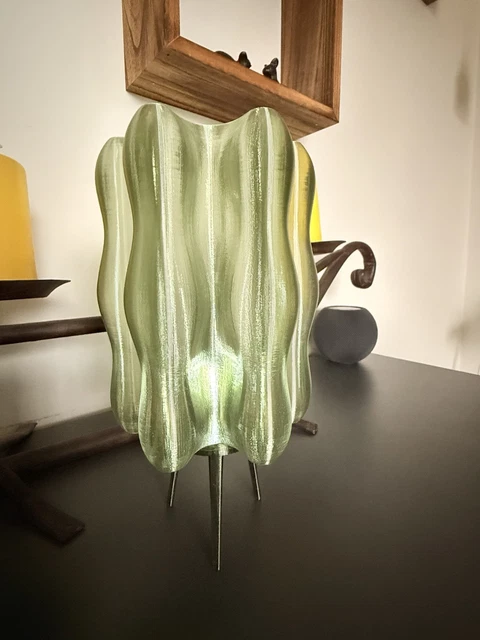 RETRO 3D PRINTED Translucent Lamp | Sculptural Wavy Design | Ambient ...