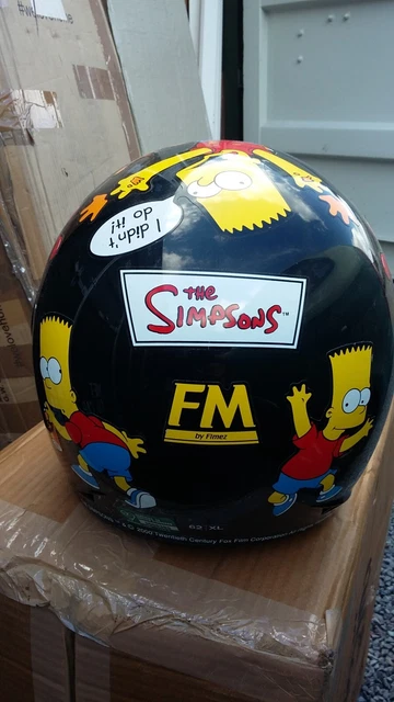 FM SIMPSONS Bart Simpson Motorcycle Helmet Size 62 XL Rare Collectable ...