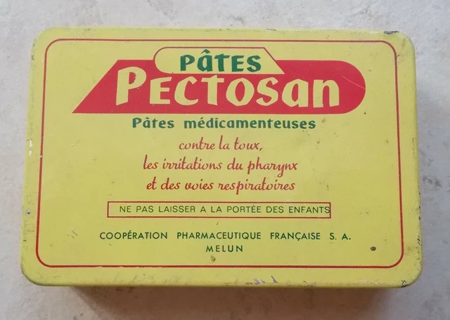 ANTIQUE PECTOSAN METAL Box Pates Medicated Cough Pharynx Pharmacy £10. ...