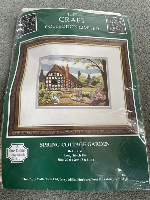 CRAFT COLLECTION LONG Stitch Kit Spring Cottage Garden (20 X 15cm) Or 8 ...