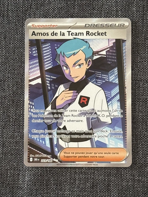 CARTE POKÉMON : Amos de la Team Rocket 223/182 Rivalités Destinées NEUF ...