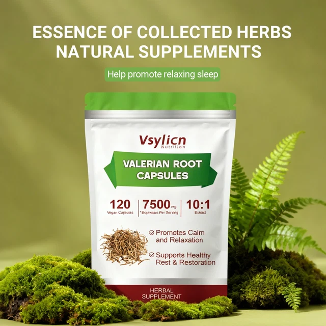 HIGH STRENGTH VALERIAN Root Extract 7500mg | Natural Sleep Aid Capsules ...