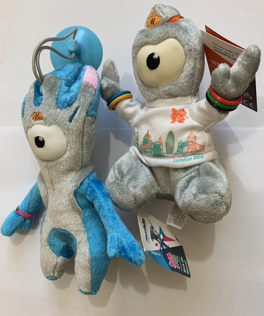 LONDON 2012 OLYMPIC Games Mascots X2 WENLOCK and MANDEVILLE Plush Toys ...
