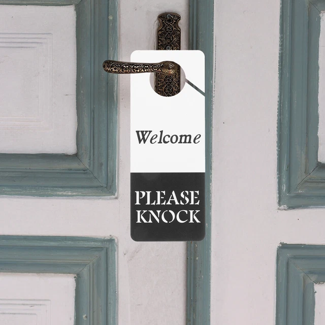 OFFICE DOOR SIGN Double-sided Door Hanger Sign Please Knock Sign for ...