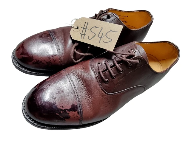 GENUINE BRITISH ARMY Brown Leather Officers Parade Service Shoes 7L UK ...