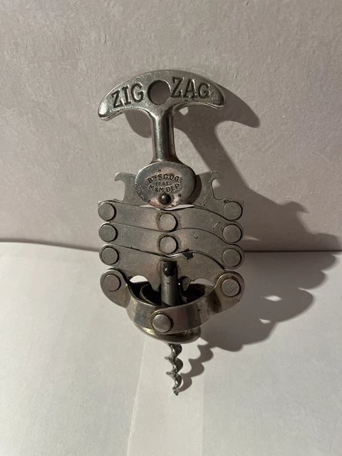 RARE TIRE BOUCHON ZIG ZAG 58 Ancien CORKSCREW KORKENZIEHER CAVATAPPI ...