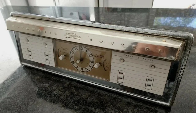 SUNBEAM CHROME KITCHEN Control Panel timer clock 4 outlets with Light ...