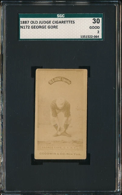 GEORGE GORE 1887 N172 Old Judge Stooping Facing Front SGC 2 GD NEW YORK ...