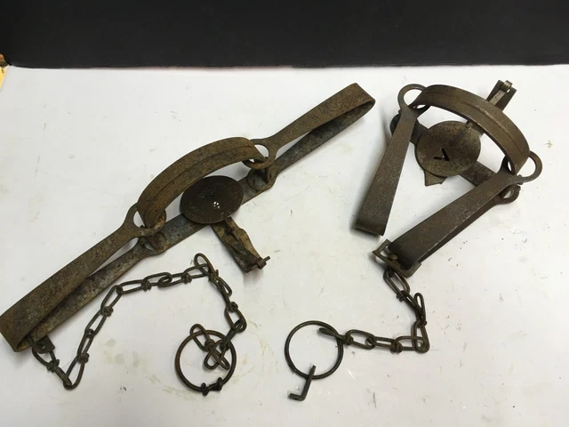 VINTAGE ONEIDA VICTOR Victor No 3 Traps Lot Of 2 Traps Canada long ...