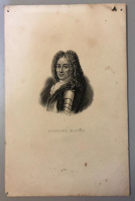 ANTICA INCISIONE CHARLES Geoffroy Metà 800 Scipione Maffei 27,1x17,4 cm ...
