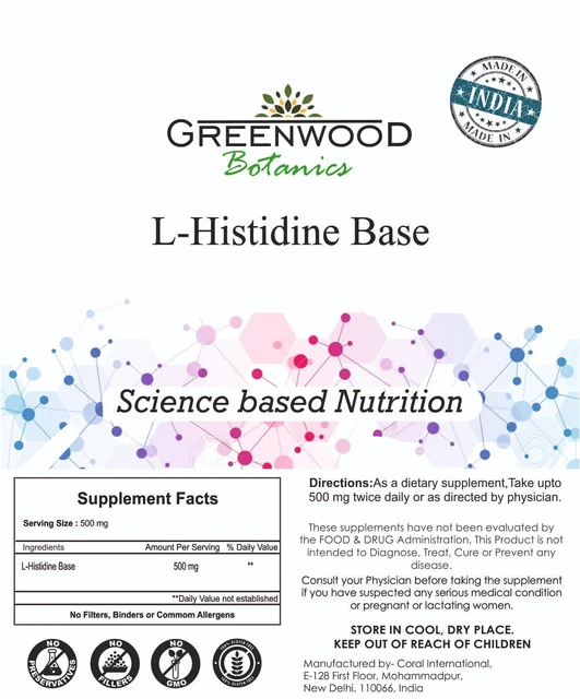 L-HISTIDINE BASE PURE powder Supports cognitive function & memory £36. ...