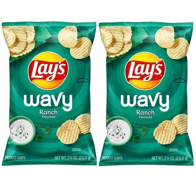 LAY'S WAVY RANCH Flavored Potato Chips, 7.75 oz (2 Bags) DEC 2023+ £18. ...
