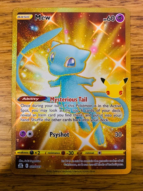 NM! GOLD MEW (025/025) Celebrations 25th Anniversary Holo Pokemon Card ...