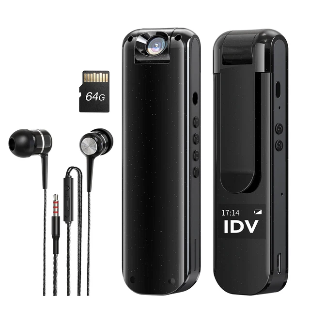 MINI 1080P HD Music MP3 Body Worn Camera 64GB With Earphone 180 ...