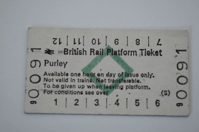 BRITISH RAILWAYS BOARD (S) Platform Ticket PURLEY No 0091 - APR 78 £3. ...