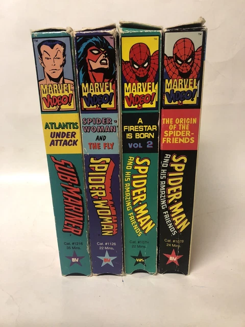 MARVEL VIDEO VHS. Cartoon. Spider-woman. Sub-mariner. Spider-man. 80s ...