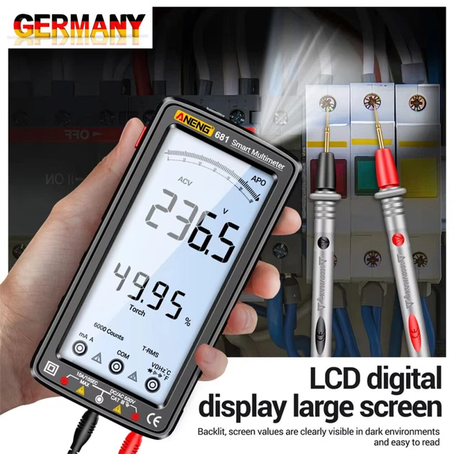 PROFI SMART DIGITAL Multimeter 6000 Counts Touchscreen Amperemeter ...
