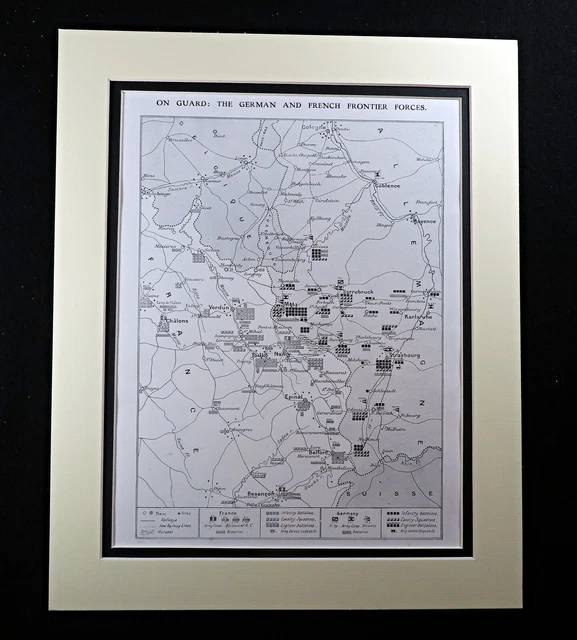WW1 PRINT GERMAN Frontline Military Positions Map Battle of Metz French ...