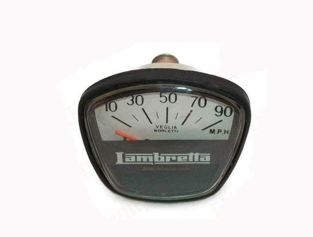 LAMBRETTA GP SPEEDOMETER 90 Mph Black Faced Veglia Borletti Speedo ECs ...