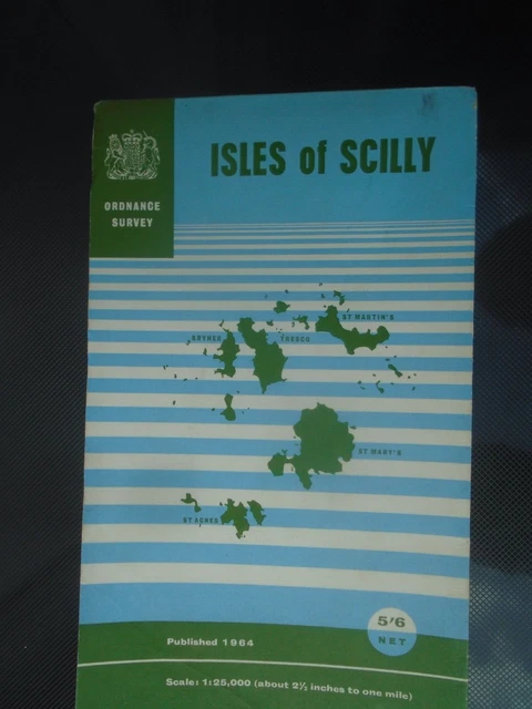 OS MAP SCILLY 1964 Tresco, St Mary's, St Martins, Bryher, St Agnes 1:25 ...