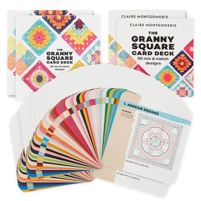 GRANNY SQUARE CARD Set Complete Crochet Card Deck DIY Crochet Blocks ...