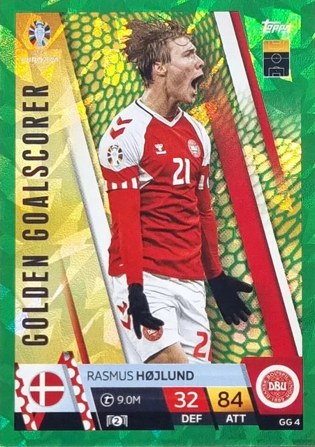 MATCH ATTAX UEFA Euro 2024 Rasmus Hojlund carta marcatore oro parallelo ...