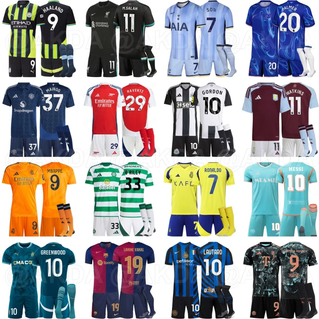 FOOTBALL KITS 24/25 Kids Mens 2024-25 Sports Full Strip Shirt/Shorts ...