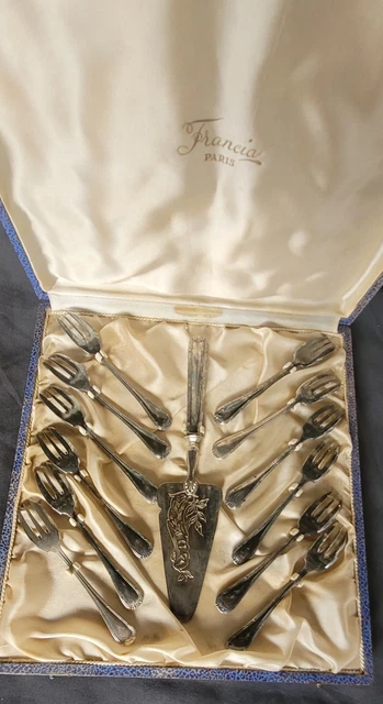 COFFRET SERVICE À gâteau ancien Francia Paris - Métal argenté - 13 ...