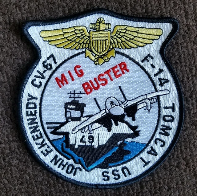 PATCH MIG BUSTER F-14 Tomcat Top Gun Fighter Jet Uss John K. Kennedy Cv ...