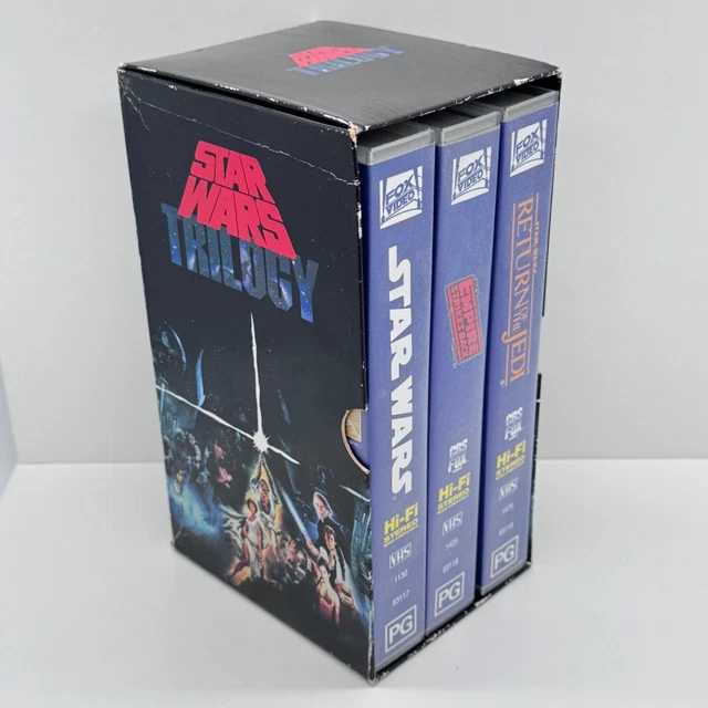 STAR WARS ORIGINAL Trilogy VHS Original Versions 1988 Box Set with Slip ...