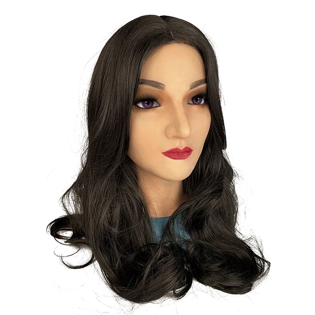 REALISTIC SILICONE FEMALE Head Mask Crossdresser Face Mask For women ...