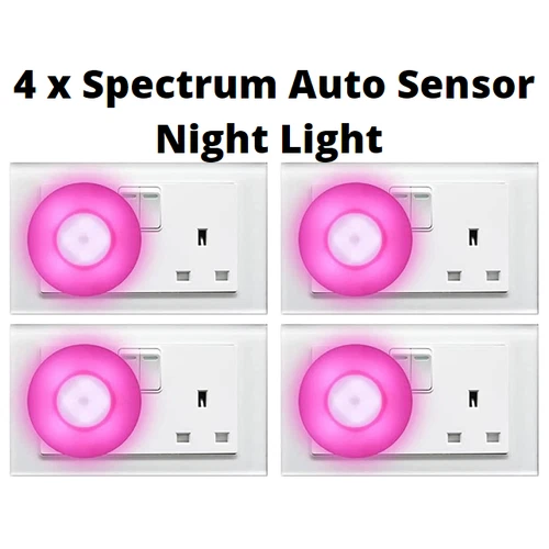 4 X SPECTRUM Automatic Sensor LED Night Light- Pink £17.20 - PicClick UK