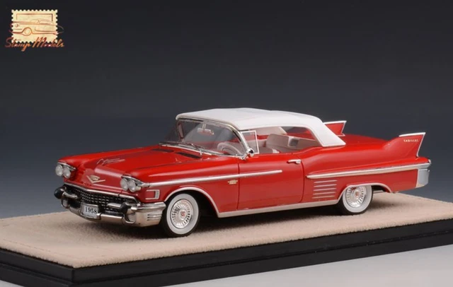 MINI CAR 1958 Cadillac Convertible Top White Red 1/43 Glm Series 62 ...
