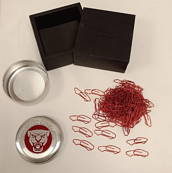JAGUAR TIN AND paperclip set. Collector's item. £10.00 - PicClick UK
